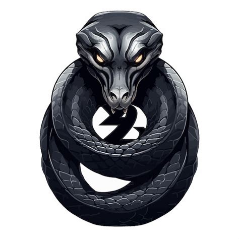 Premium Vector A Black Snake With A Circle On It That Says U S