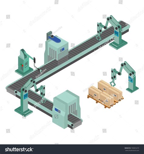Automated Factory Assembly Line Robotic Arm Stock Vector Royalty Free 790855273 Shutterstock