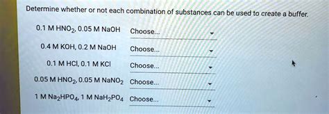 determine whether or not each combination of substances can be used to
