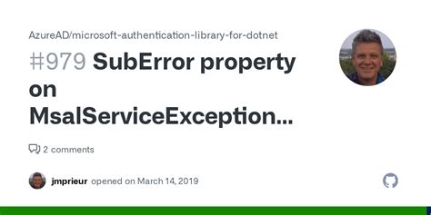 Suberror Property On Msalserviceexception Should Be Noted With An Experimental Message
