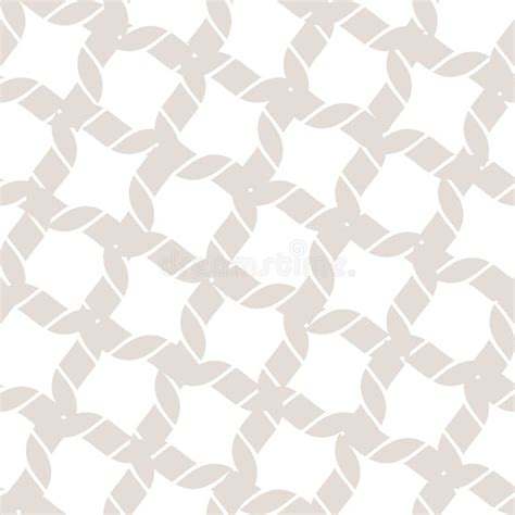 Vector White And Beige Seamless Pattern With Diagonal Grid Cross Lines Ropes Stock Vector