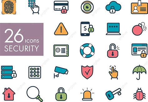 Security Outline Web Icon Set Database Chainlink Notification Vector Database Chainlink