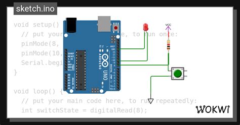 Led Control With Switch Pull Up Technique Wokwi Esp32 Stm32 Arduino