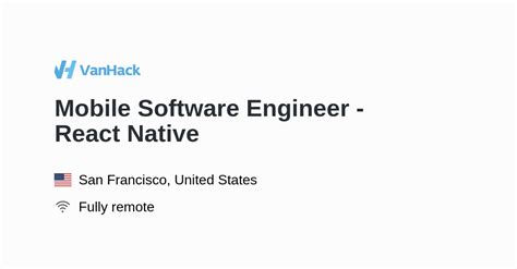 mobile software engineer react native vanhack