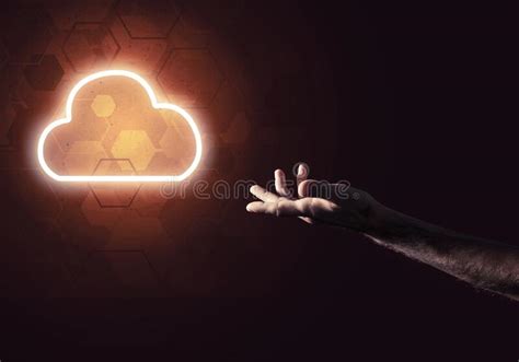 Digital Cloud Icon As Symbol Of Wireless Connection On Dark Background