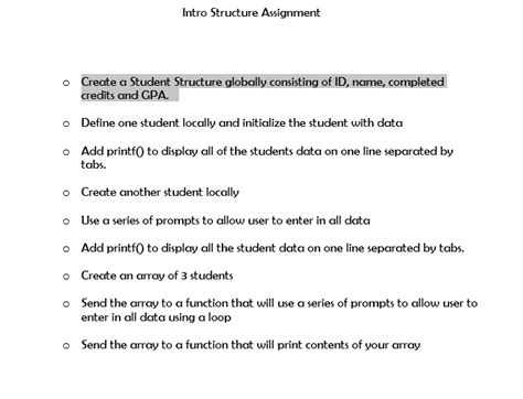 Solved Structure Assignment Use The Following Directions
