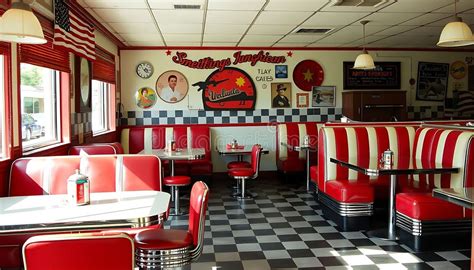 Retro Diner Booth Interior Vintage Restaurant Classic Americana