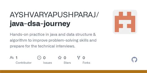 Github Ayshvaryapushparajjava Dsa Journey Hands On Practice In Java