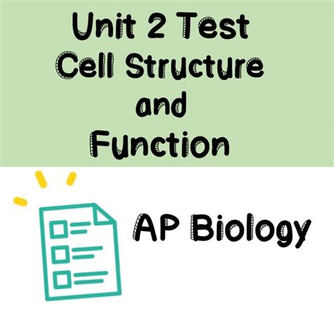 AP BIOLOGY UNIT Cell Structure Function Test With Answer And Explanation