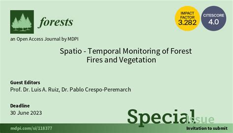 Special Issue Spatio Temporal Monitoring Of Forest Fires And