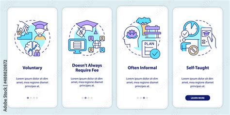 Lifelong Learning Characteristics Onboarding Mobile App Screen