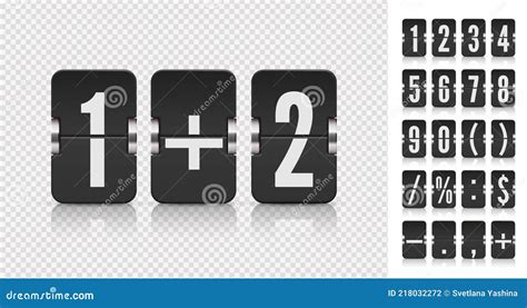 Flip Numbers Font For Time Counter Information Page Analog Countdown