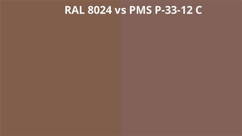 Ral 8024 Vs Pms P 33 12 C Ral Colour Chart Uk