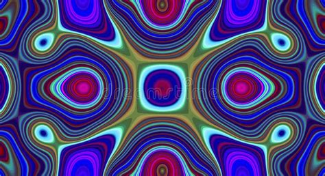 Psychedelic Symmetry Abstract Pattern And Hypnotic Background Bright