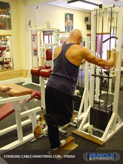 Standing Cable Hamstring Curl Video Exercise Guide Tips Hamstring Curls Leg And Glute