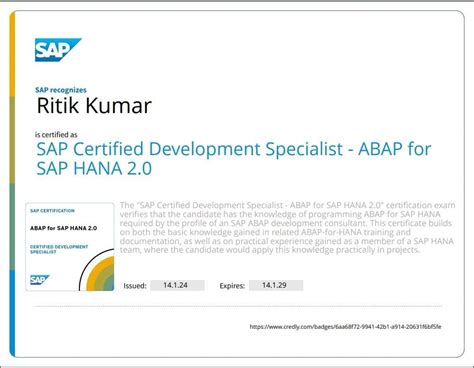 Ritik Kumar On Linkedin Sapcertified Specialist Sapabap Sap Accenture Accentureindia