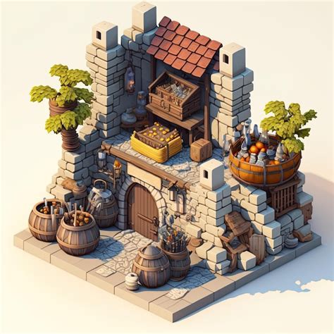 Premium Photo Rpg Halfling Isometric Rpg Item Object For Rpg Game Generative Ai