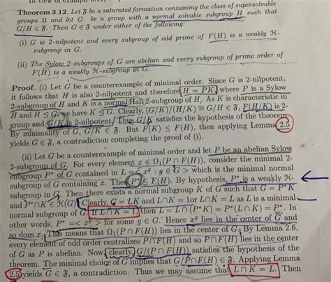 in the line 4 from prove ii why p subgroup of