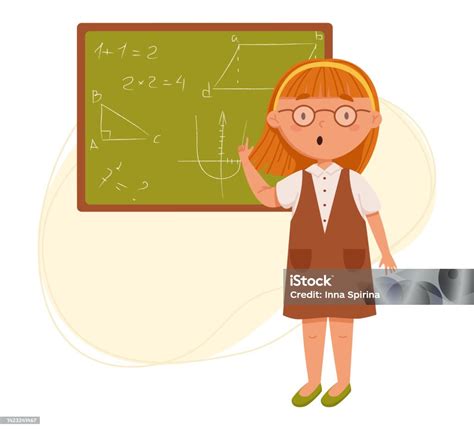학교 벡터 일러스트레이션에서 배우는 귀여운 머리 소녀 일상 일정 추상적 인 배경에 대한 삽화 가정 생활에 대한 스톡 벡터 아트