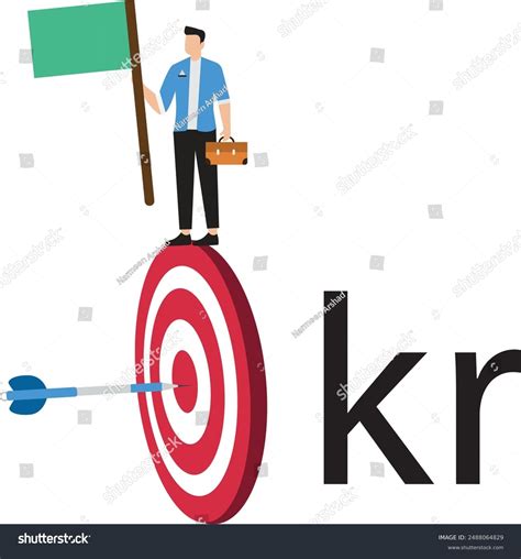 okr objective key result framework measure stock vector royalty free