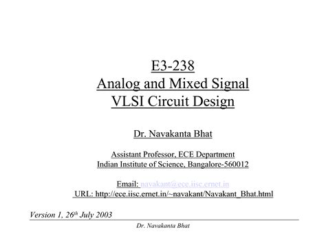 Solution Cost Management Class Notes50180392 Analog And Mixed Signal Vlsi Circuit Design Class