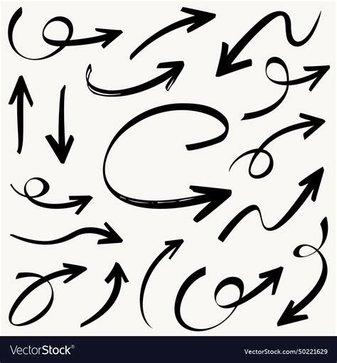 Hand Drawn Of A Set Arrows Design Royalty Free Vector Image