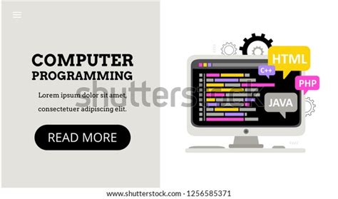 Web Development Computer Programming Coding Engineering Stock Vector