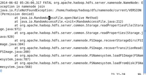 Java Io FileNotFoundException Home Hadoop Hadoop Dfs Namenode Current VERSION Permission