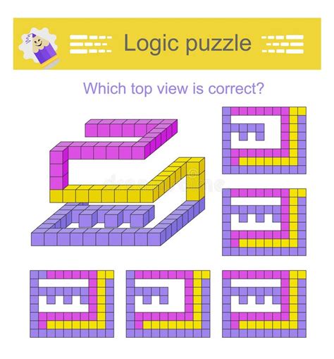 Logic Puzzle Iq Training Test Printable Worksheet Vector Illustration Stock Vector