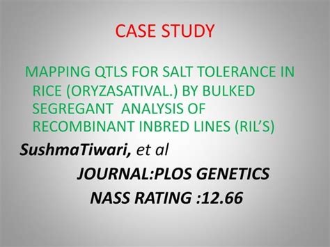 Qtl Mapping And Analysis Pptx Genetics Science