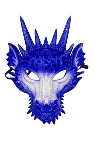 Halloween Maske Ejderha Model Mavi