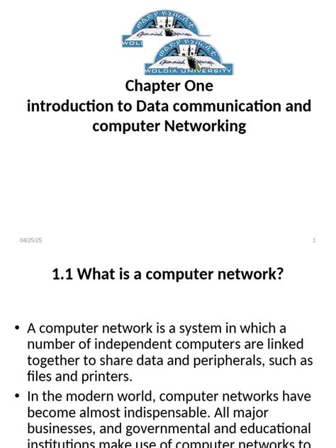 chapter one introduction to data communication and computer networking