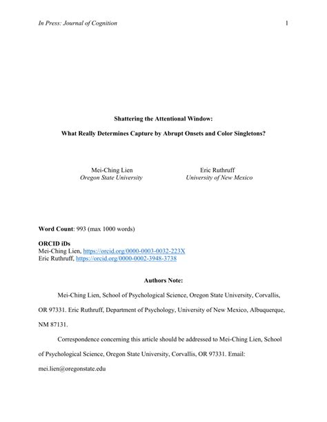 Pdf Shattering The Attentional Window What Really Determines Capture By Abrupt Onsets And