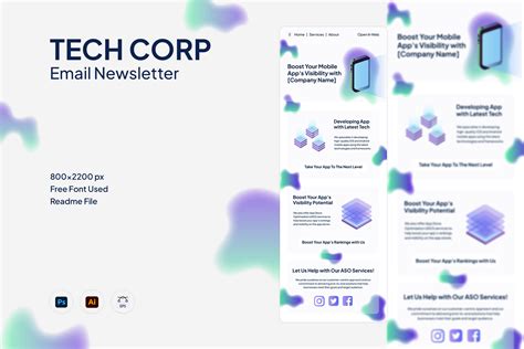 Tech Corp Email Newsletter Graphic By FannanStudio Creative Fabrica