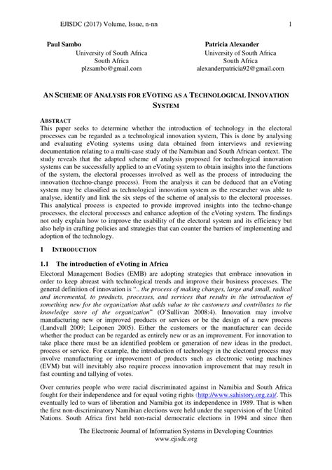 pdf an scheme of analysis for evoting as a technological innovation