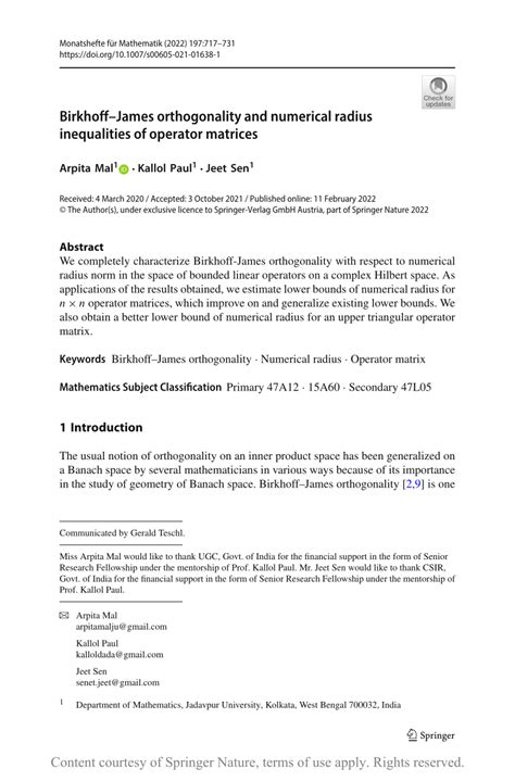 Birkhoffjames Orthogonality And Numerical Radius Inequalities Of