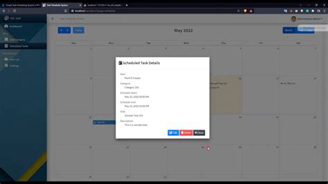 Simple Task Scheduling System Project In PHP With Source Code And Report Download Kashipara