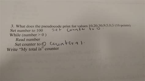 Solved 3 What Does The Pseudocode Print For Values