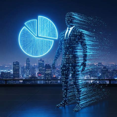Ai Generated Image Of Digital Businessman Made Of Binary Code With