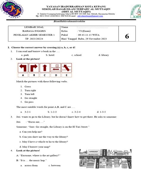 soal bing pts 1 kelas 6 pdf language arts and discipline