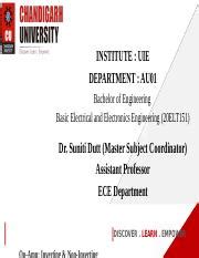 Inverting And Non Inverting Op Pptx INSTITUTE UIE DEPARTMENT AU Bachelor Of