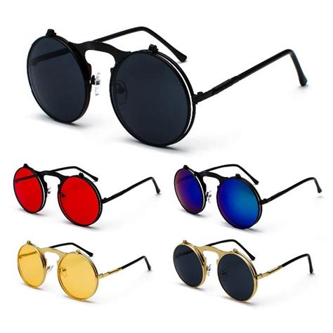 Culos De Sol Redondo Vintage Lente Dupla Retr Steampunk