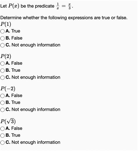 Solved Let Px Be The Predicate X13x Determine Whether