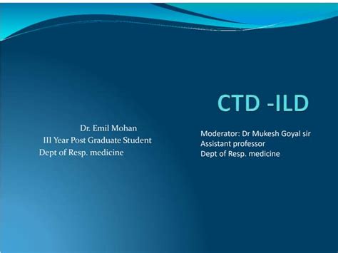 Ctd Ild Classification And Type Of Ctd Ild Pptx