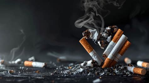 Cigarette Butts And Smoke Premium Ai Generated Image