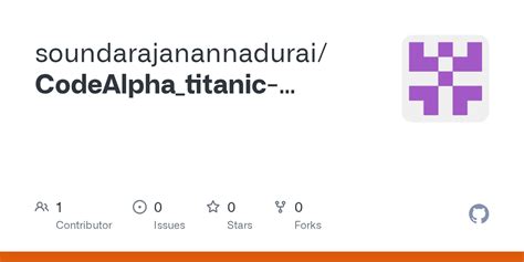 Github Soundarajanannaduraicodealphatitanic Classification Task 1
