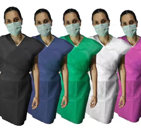 un Avental Descartável Tnt g Manga Curta Grosso Frete grátis