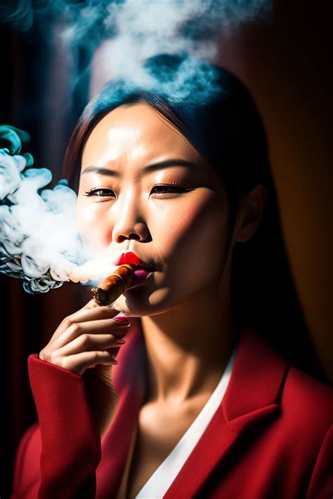 Lexica Chinese Women Smoking A Cigar Photorialistic 4k