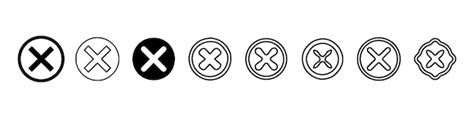 Premium Vector Cross Button Icon