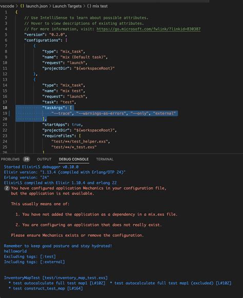 Visual Studio Code In Vscode For Mix Unit Test How To Use Only Parameter Stack Overflow